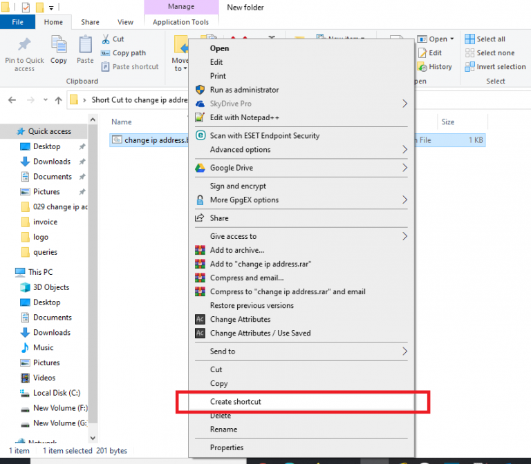 Create shortcut to change the IP address of the PC - ChillyFacts
